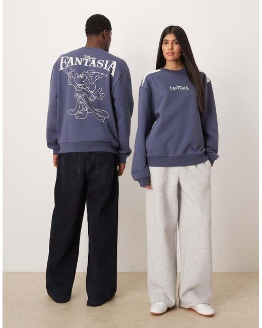 ASOS Disney Fantasia Relaxed Crew With Mickey Mouse Prints in Blue ...