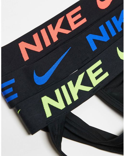 Nike Essential Micro 3 Pack Jockstraps in Black for Men | Lyst