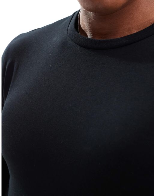 ASOS Essential Muscle Fit Long Sleeve T-shirt in Black for Men | Lyst