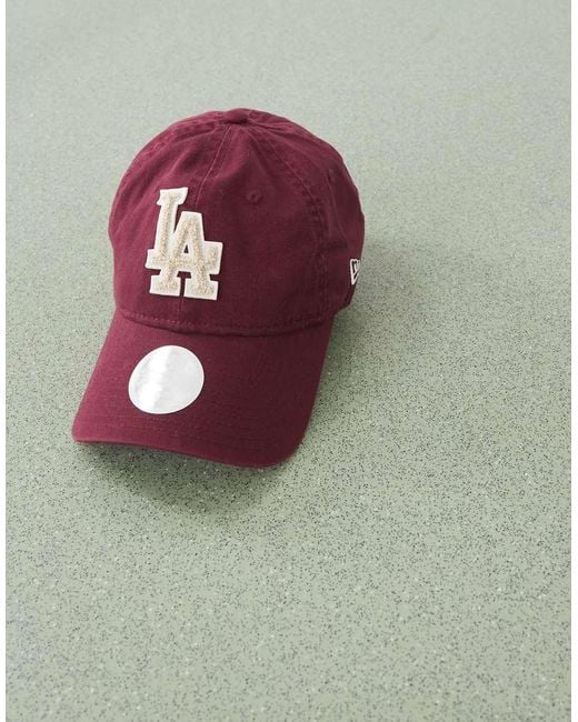 KTZ La Dodgers 9twenty Womens Unstructured Felt Logo Cap in Purple ...