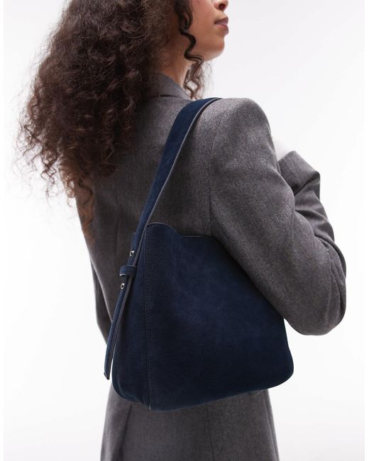 Mango Suede Adjustable Strap Shoulder Bag in Black | Lyst