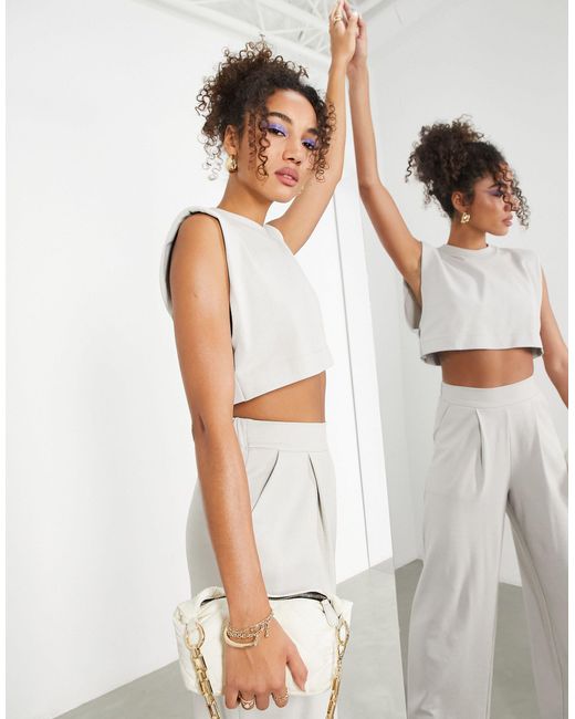 Asos Boxy Crop Top In White Lyst