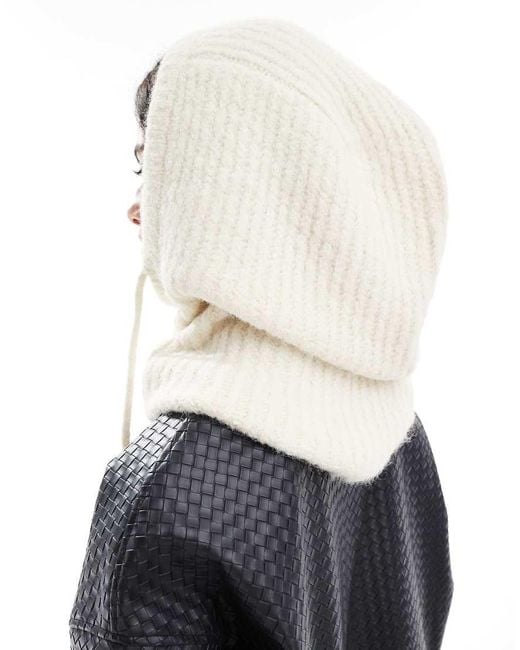 Pieces Oversized Balaclava Snood in White | Lyst UK