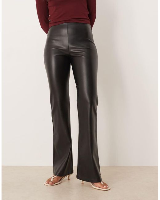 Abercrombie & Fitch High Rise Clean Waist Leather Slim Bootcut Trousers ...