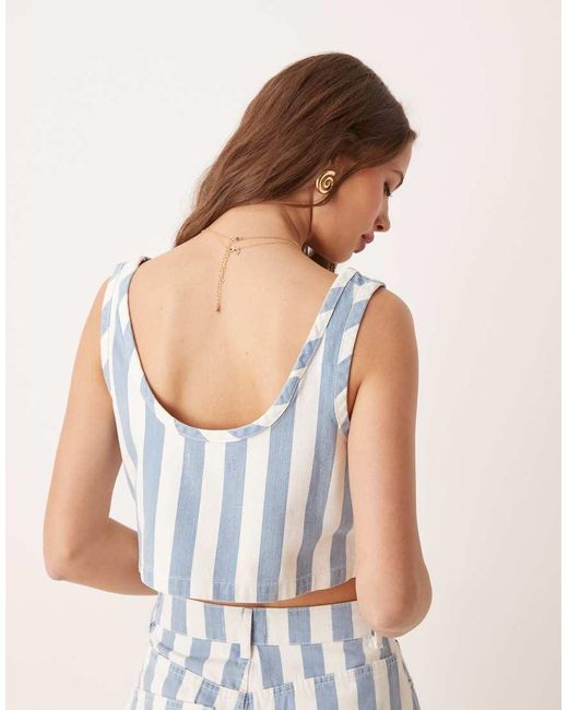 ASOS Denim Vest Top in Blue | Lyst UK