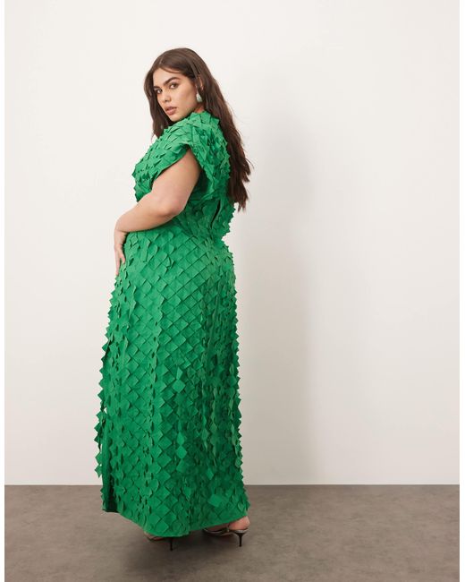 ARRANGE Curve Square Texture Fringe Hem Midaxi Dress With Split in ...