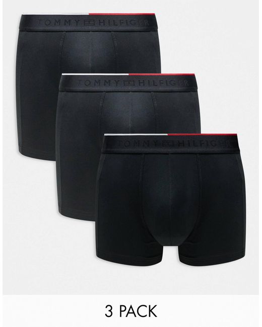 Tommy Hilfiger Everyday Micro Fibre 3 Pack Trunk in Black for Men | Lyst