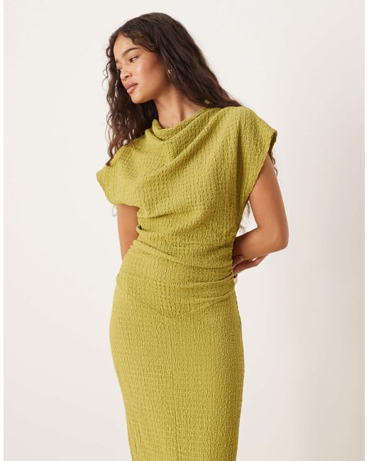 ASOS Dropped Sleeve Maxi Dress in Yellow | Lyst