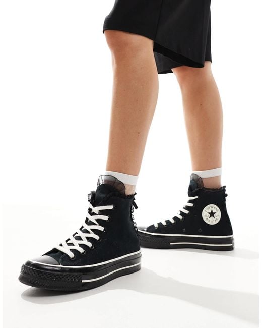 Converse Chuck 70 Ruffles & Bows Sneakers in Black | Lyst