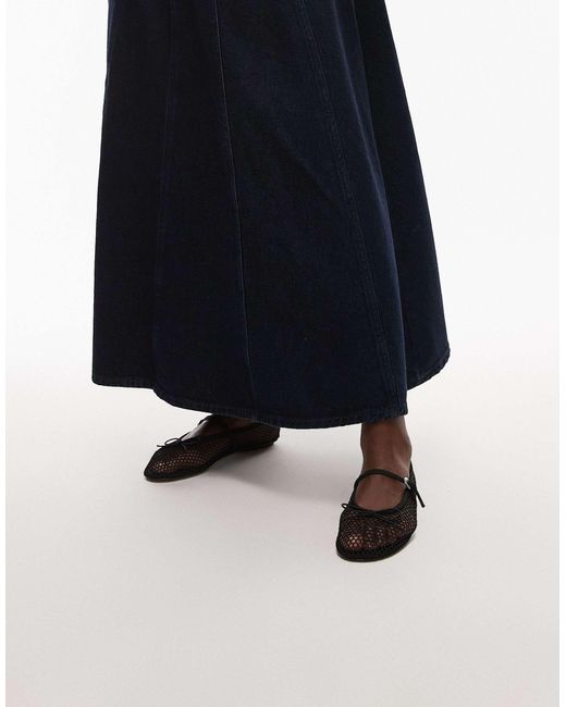 Mango Mesh Ballet Pumps in Blue | Lyst