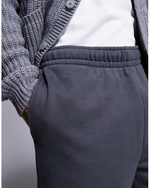 ASOS Premium Heavyweight Straight Leg Trackies 400gsm in Blue for Men ...