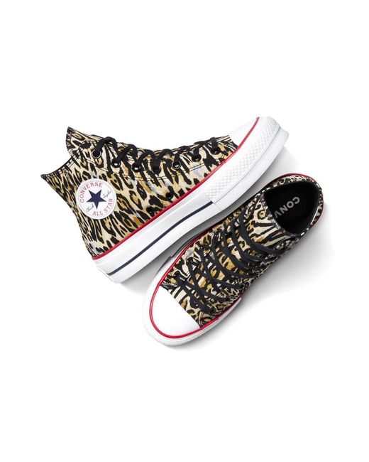 Converse Chuck Taylor All Star Lift Platform Leopard in White | Lyst UK
