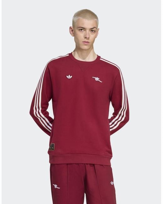 adidas Originals Arsenal Terrace Icons Sweatshirt in Red for Men | Lyst UK