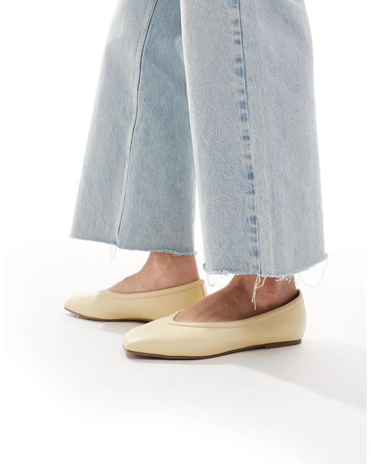 Raid Wide Fit Maryana Square Toe Ballet Flats in Blue | Lyst