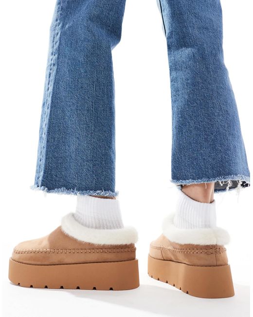 Pull&Bear Cosy Fur Lined Slip On in Blue | Lyst