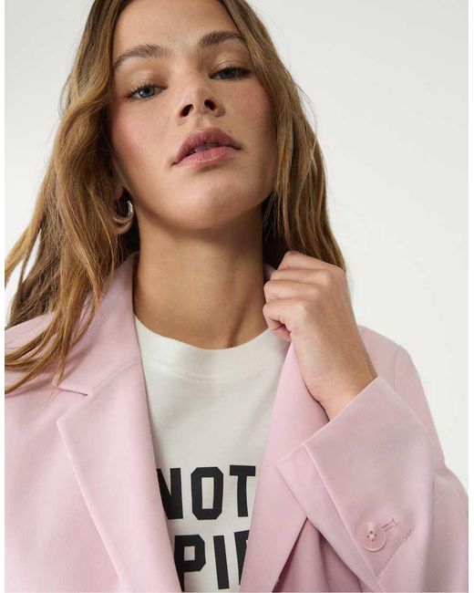 Stradivarius Regular Fit Blazer in Pink | Lyst UK