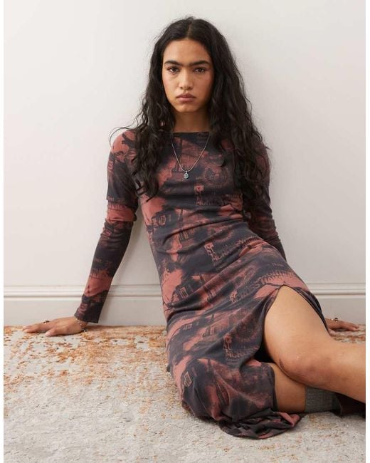 Reclaimed (vintage) X Stranger Things Slinky Maxi Dress With Split | Lyst UK