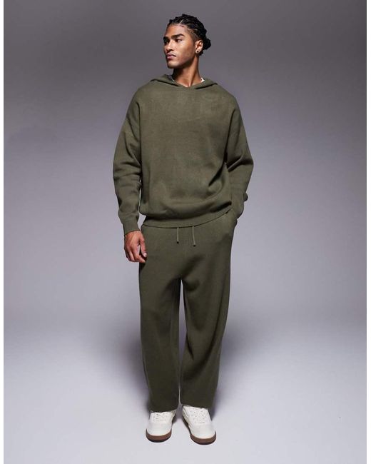 ASOS Oversized Knitted Hoodie in Green for Men | Lyst UK