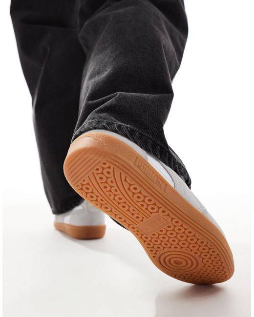 PUMA Palermo Leather Sneakers With Gum Sole in White for Men | Lyst