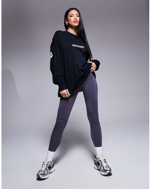 ASOS Weekend Collective Icon Oversized Long Sleeve T-shirt With Stacked ...