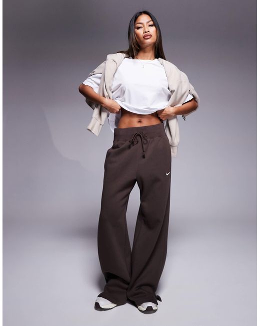 Nike Phoenix Fleece High Rise Wide Leg Sweatpants in Gray | Lyst