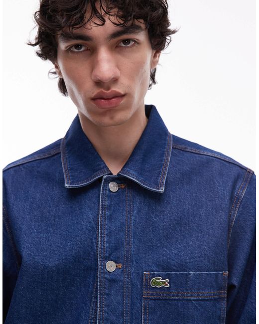 Lacoste Denim Jacket in Blue for Men | Lyst