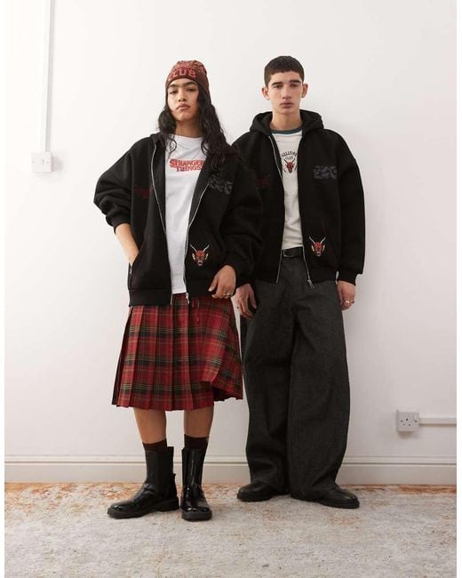 Reclaimed (vintage) X Stranger Things Unisex Heavyweight Boxy Hoodie ...