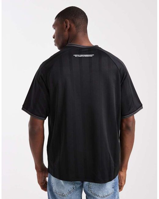 Jack & Jones Oversized Project Core Football Shirt in Black for Men ...
