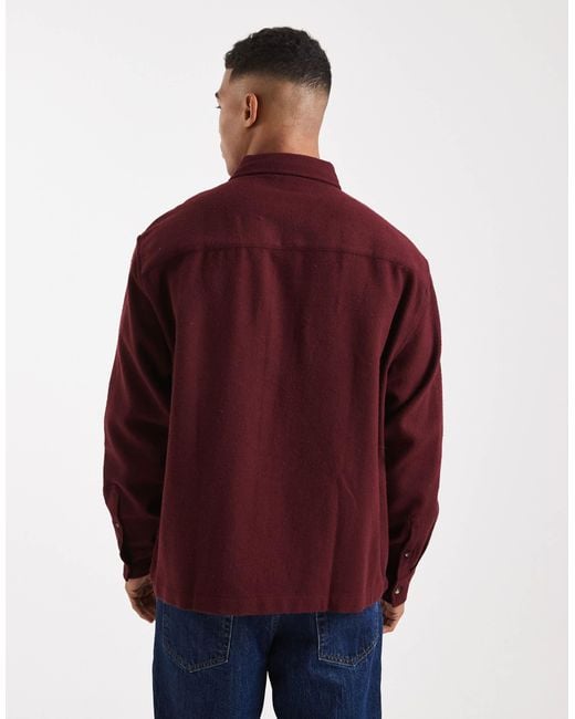 ASOS Oversized Vintage Look Flannel Shirt in Red for Men | Lyst