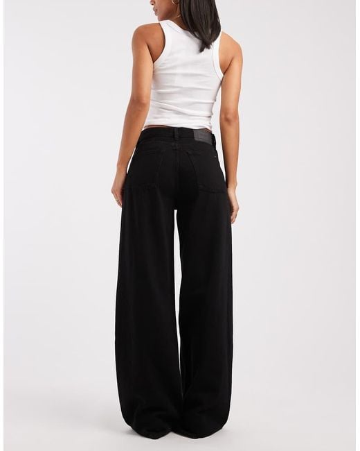 Tommy Hilfiger Mid Rise Loose Straight Jeans in Black | Lyst UK