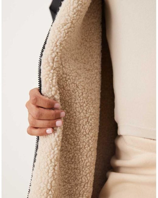 ASOS Asos Design Maternity Longline Fleece Lined Rain Coat in Black ...