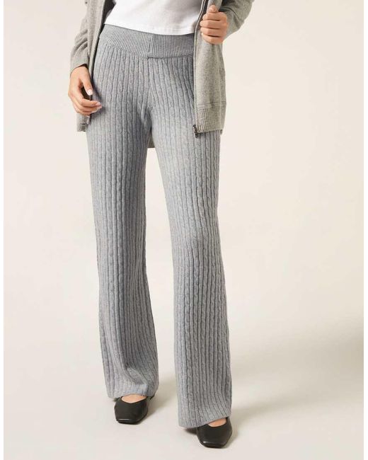 Calzedonia Cable Pattern Palazzo Trousers in Grey | Lyst UK