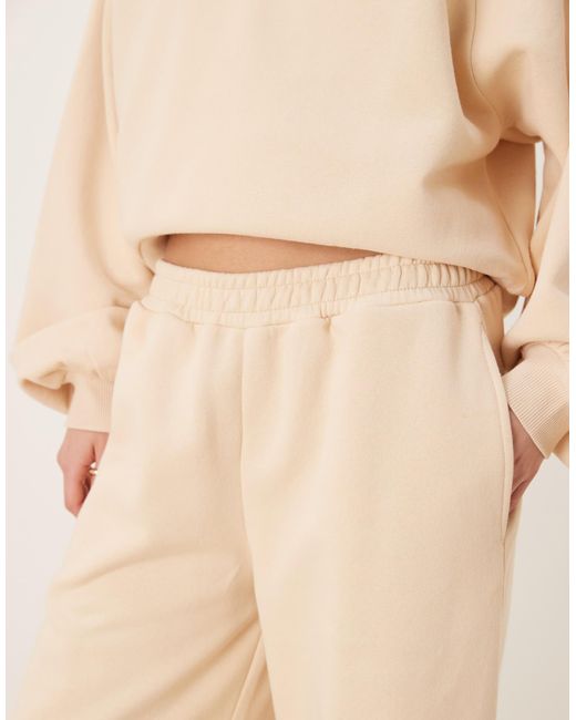 ASOS Barrel Leg jogger Co-ord in Natural | Lyst