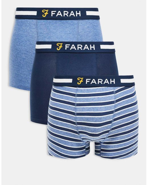 Farah 3 Pack Rexxo Boxers in Blue for Men | Lyst