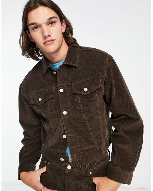 ASOS Co-ord Cropped Jacket in Brown for Men | Lyst
