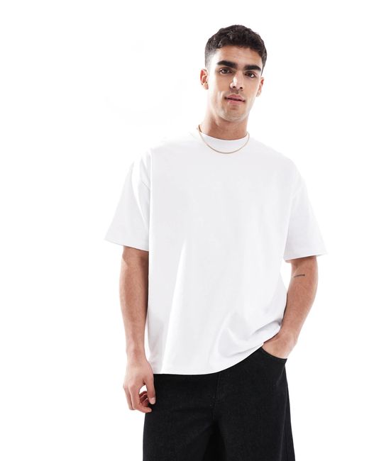 ASOS Heavyweight Boxy Oversized T-shirt in White for Men | Lyst