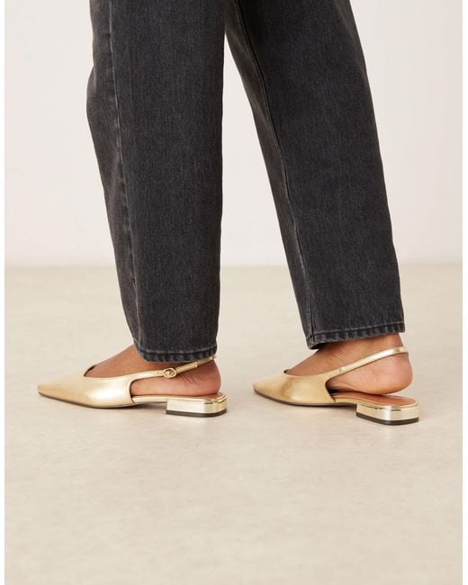 ASOS Wide Fit Logan Slingback Ballets in Black | Lyst