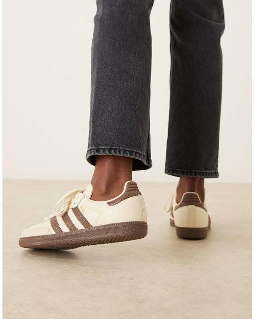 Samba og - baskets - crème croco/marron adidas Originals pour homme en ...