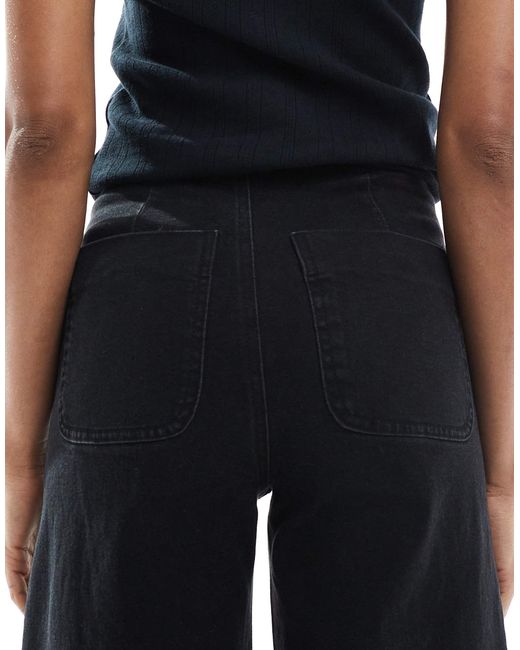 Stradivarius Tall D77 Straight Leg Jeans With Button Detail in White | Lyst