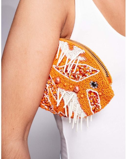 River Island Beaded Fish Bag in Gray | Lyst