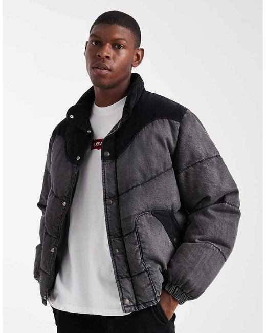Levi's Wild West Short Puffer Jacket in Black for Men | Lyst UK