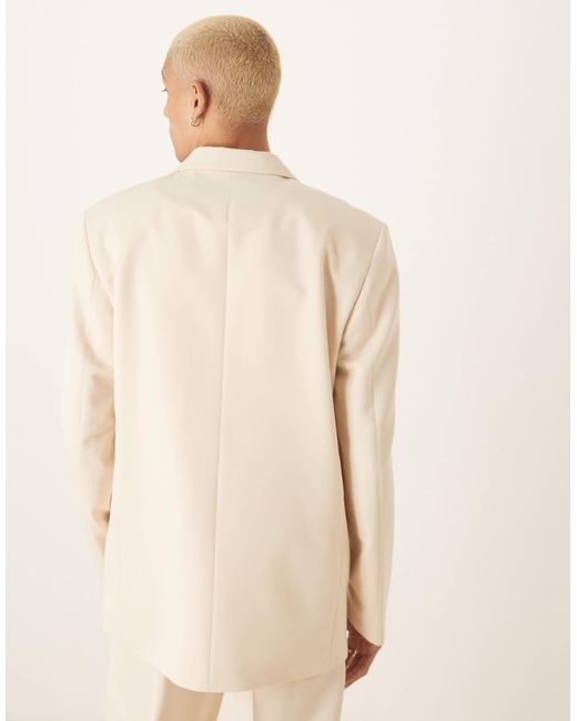 ASOS Relaxed Square Shoulder Double Breasted Suit Jacket With Cotton in ...