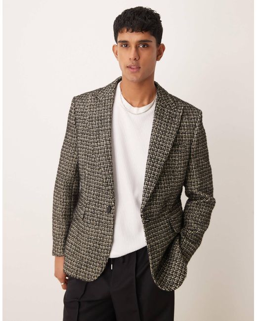 ASOS Regular Blazer in Natural for Men | Lyst