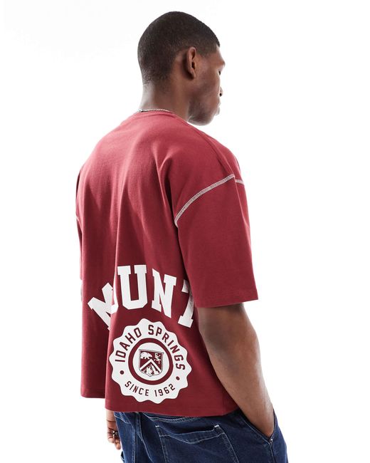 ASOS Heavyweight Boxy Oversized T-shirt With Sport Graphic in Red for Men | Lyst