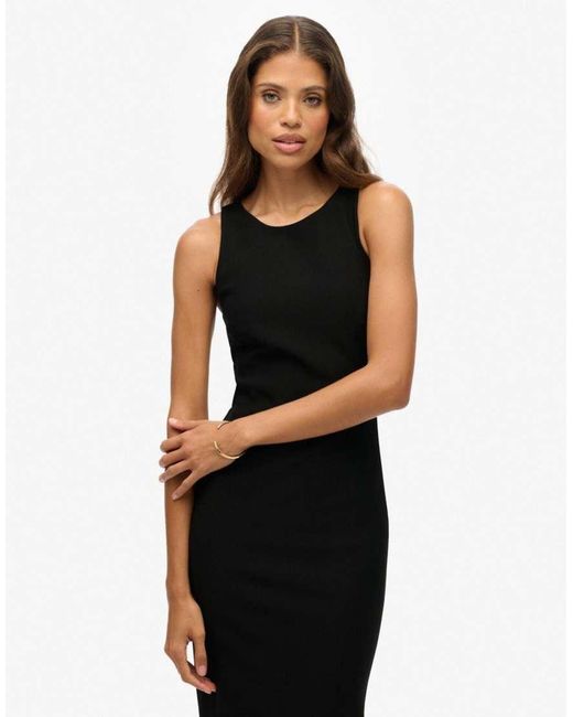 Superdry Cut Out Back Maxi Dress in Black | Lyst UK