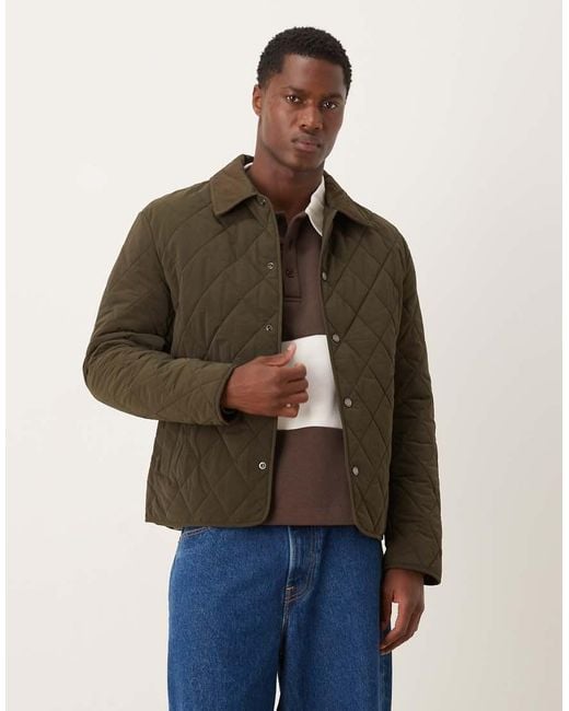Mango Quilted Jacket in Brown for Men | Lyst UK