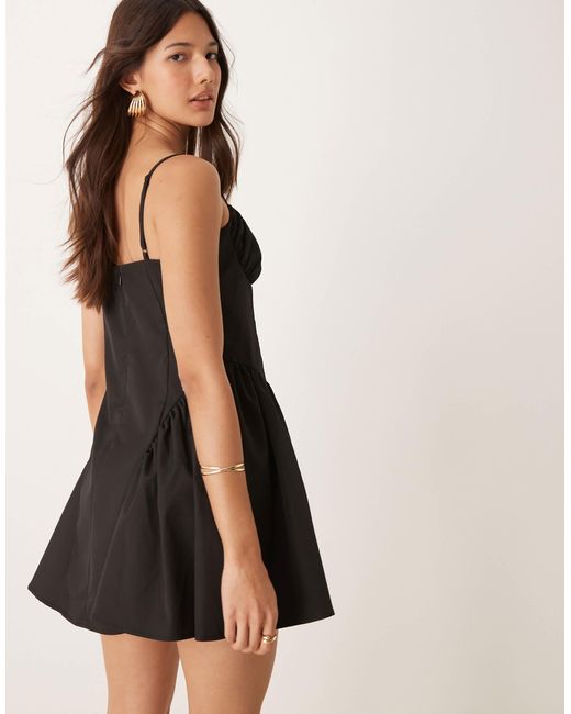 ASOS Ruched Bust Corset Mini Dress in Natural | Lyst