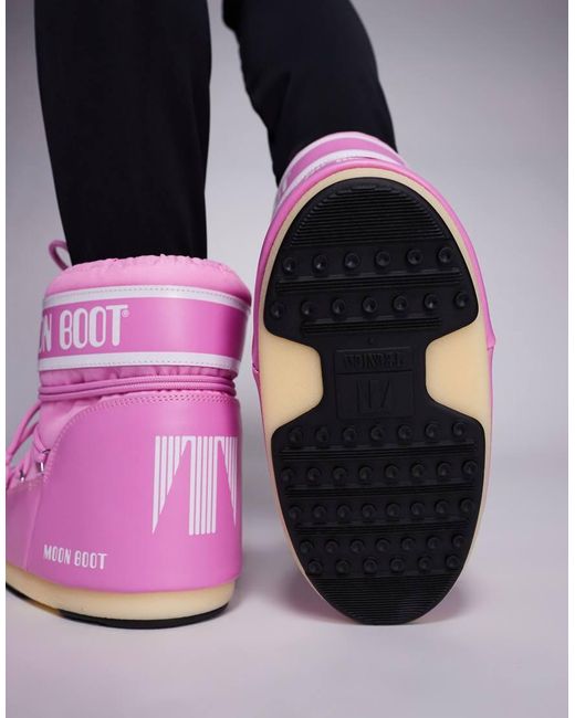 Moon Boot Moonboot Icon Low Nylon in Pink | Lyst UK