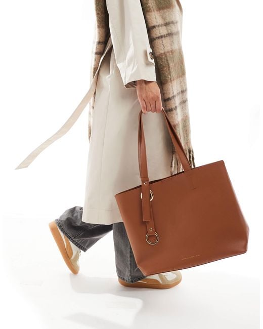 French Connection Grain Tote Shopper Bag in Brown | Lyst