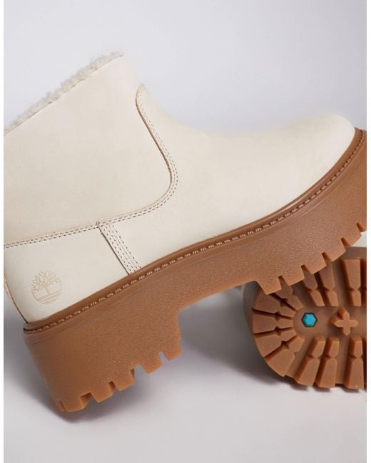 Timberland Stone Street Mid Warm Lined Boot in Gray | Lyst